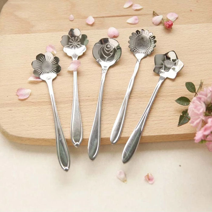 Stainless Steel Flower Spoons Set of 5 – Vedere Home